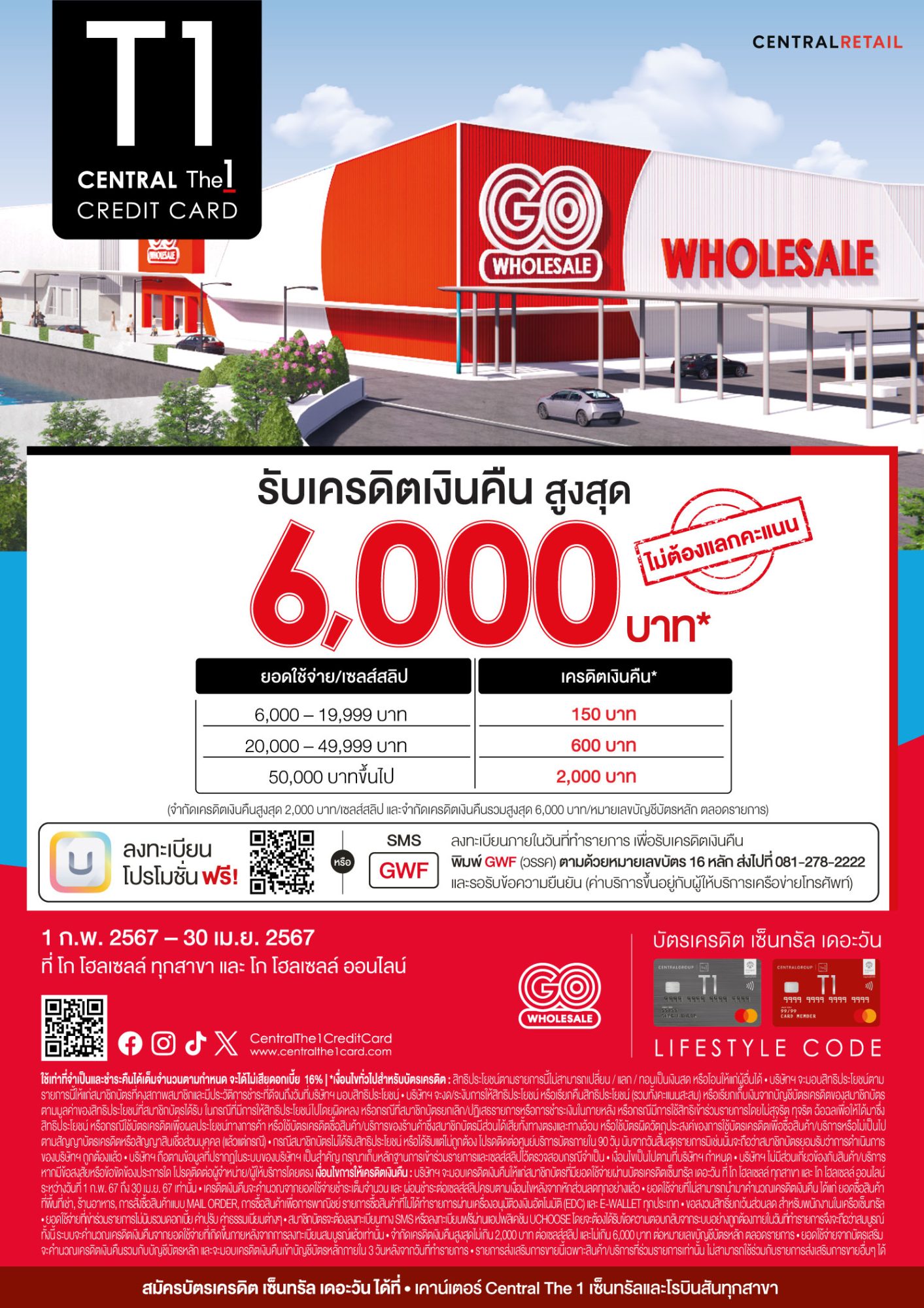 สมัครบัตรเครดิต Central The 1 - Central Food Wholesale